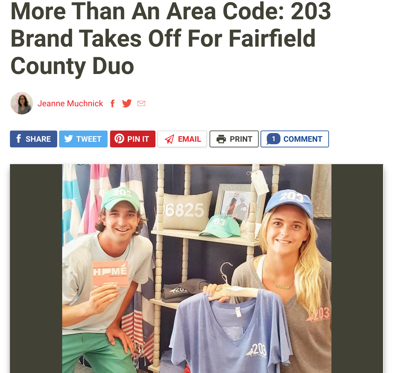 The Daily Voice: More Than an Area Code: 203 Brand Takes Off For Fairf ...